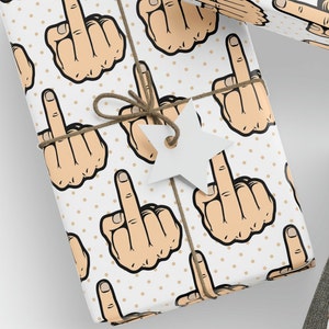 Middle Finger Wrapping Paper Roll, Funny Middle Finger Gift Wrapping ...