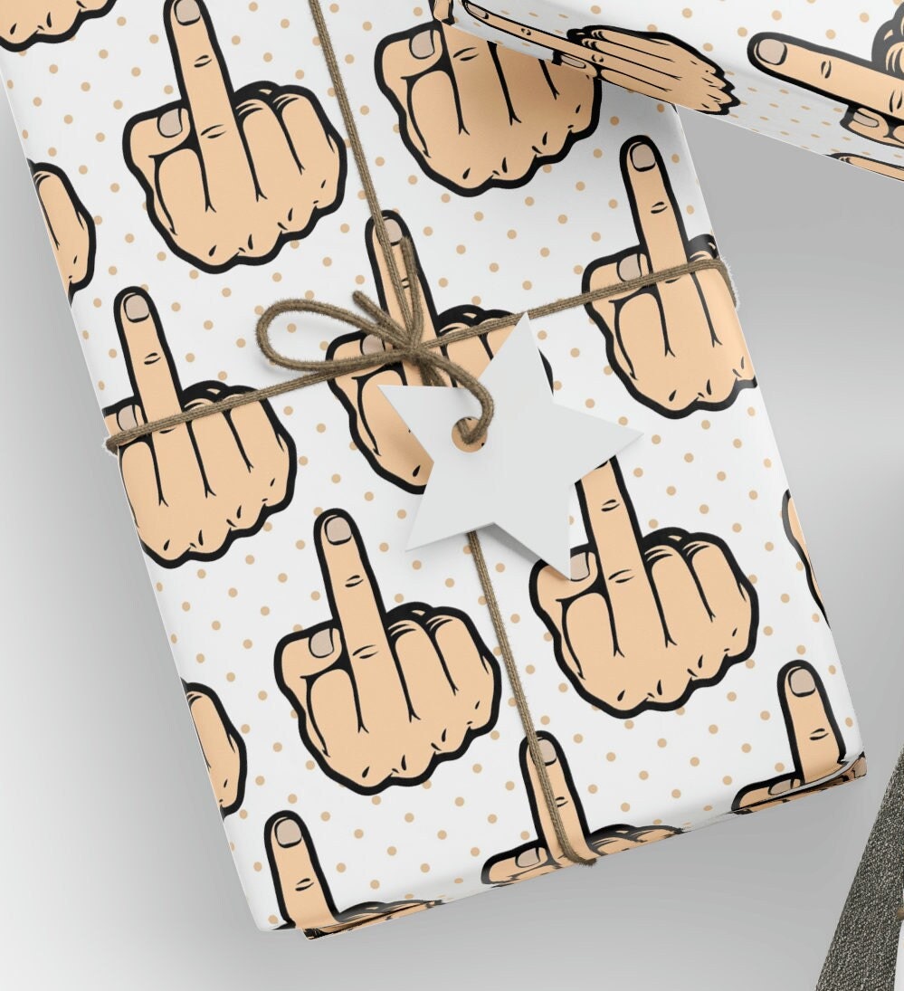Middle Finger Wrapping Paper Roll, Funny Middle Finger Gift Wrapping ...