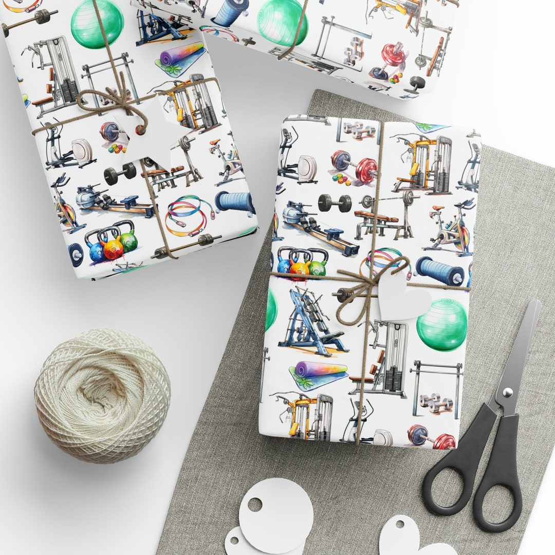 Gym Lover Gift Wrapping Paper, Workout Lover Gift Wrapping Paper, Sport ...