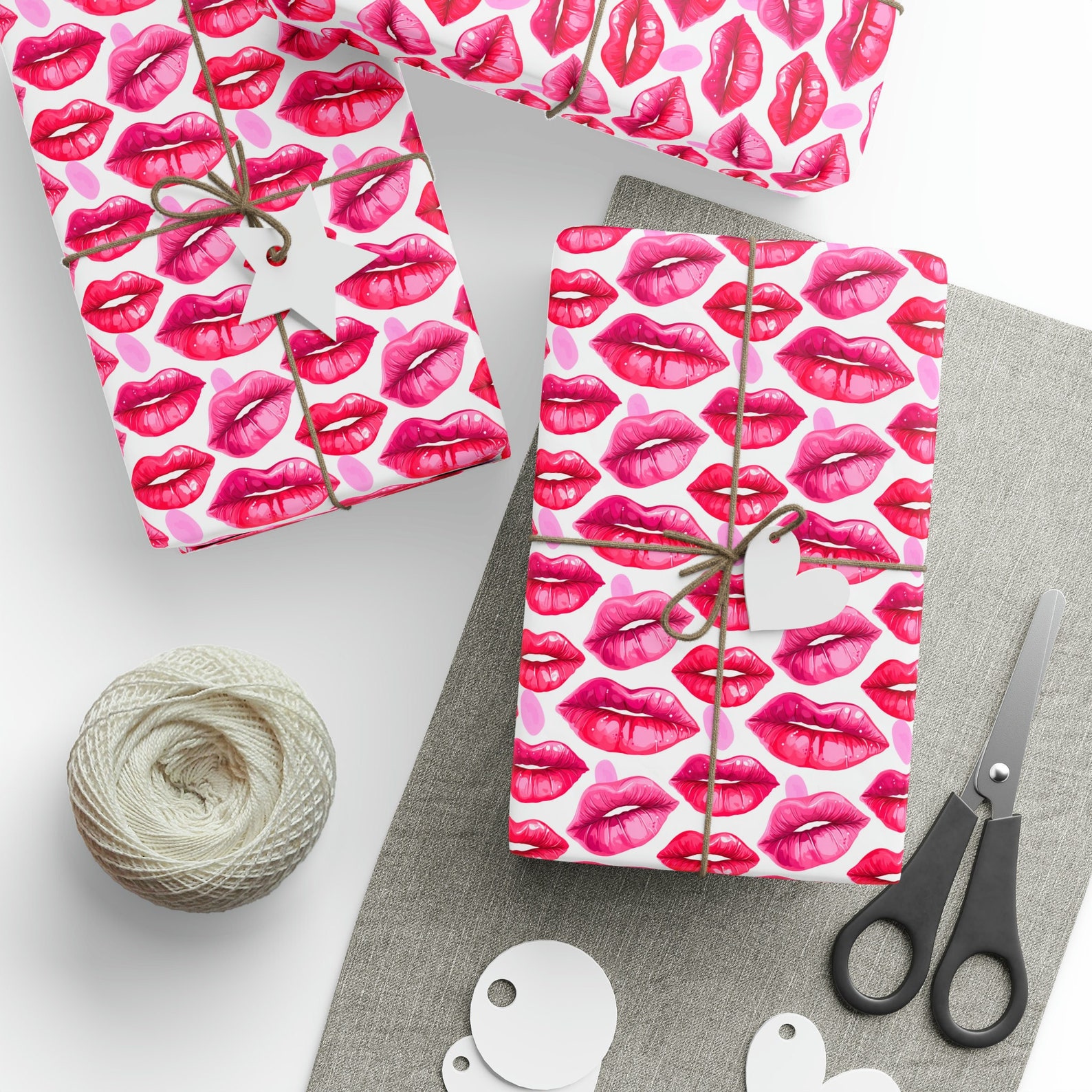 Lips Gift Wrapping Paper Roll, Sensual Lips Gift Wrapping Paper, Lips ...