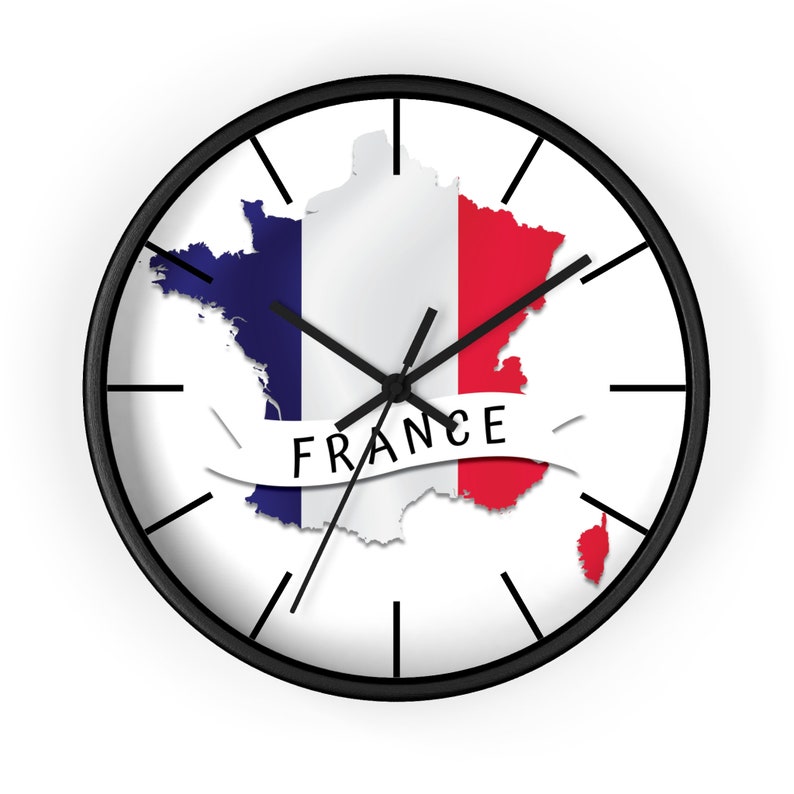 France Flag Wall Clock, France Map Clock, France Inspired Gifts, France ...