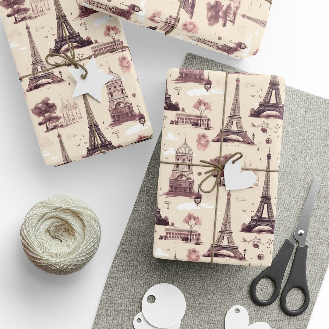Vintage Paris Gift Wrapping Paper Roll, Paris Paris Gift Wrapping Paper ...