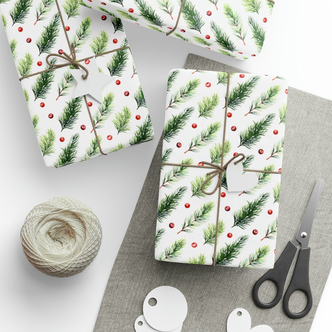 Christmas Tree Brunch Gift Wrapping Paper, Fraser Fir Gift Wrapping ...