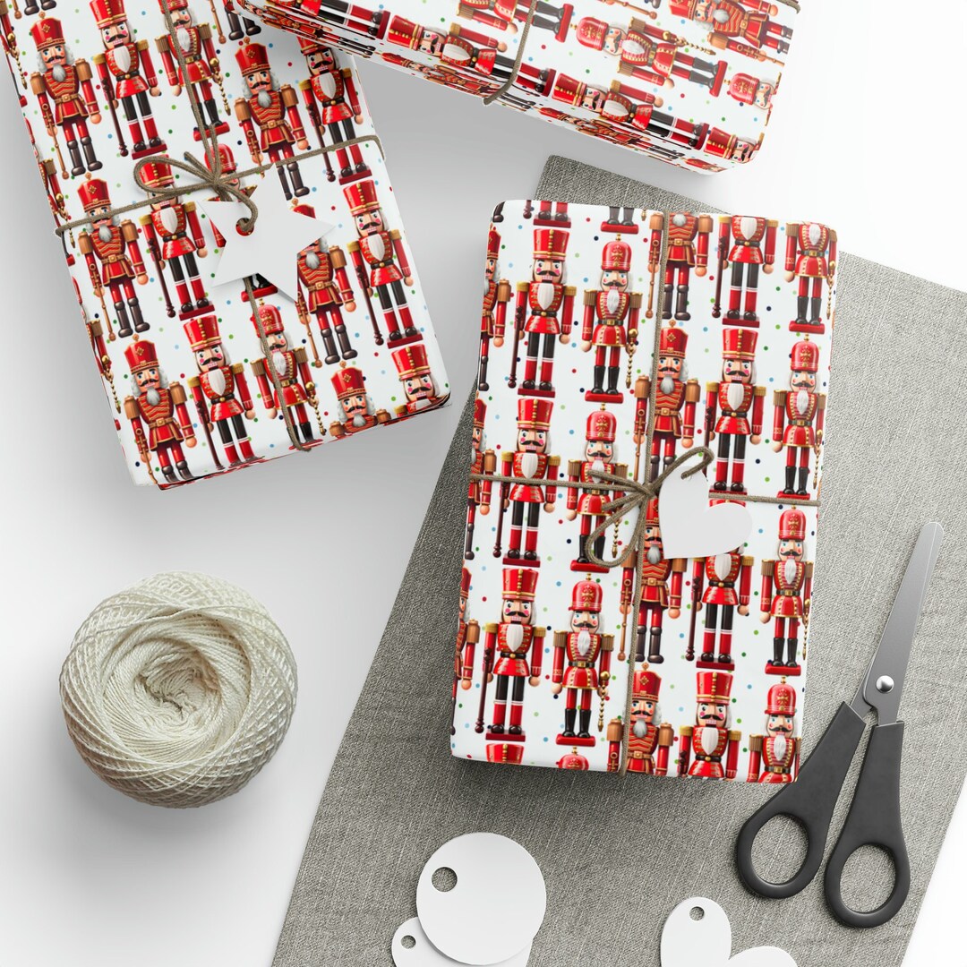 Nutcracker Gift Wrapping Paper Roll, Christmas Nutcrackers Gift ...