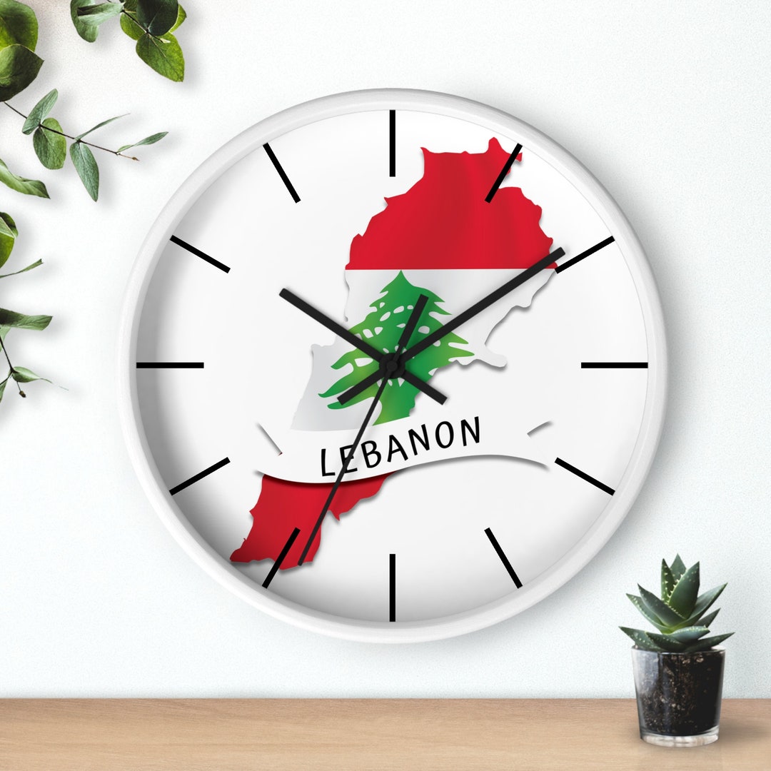 Lebanon Flag Wall Clock, Lebanon Map Clock, Lebanon Inspired Gifts ...