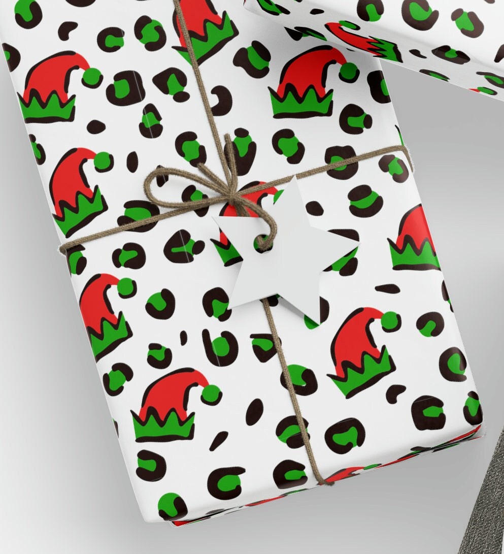 Elf Hat Wrapping Paper Roll, Elf Wrapping Paper, Elf Christmas Gift ...