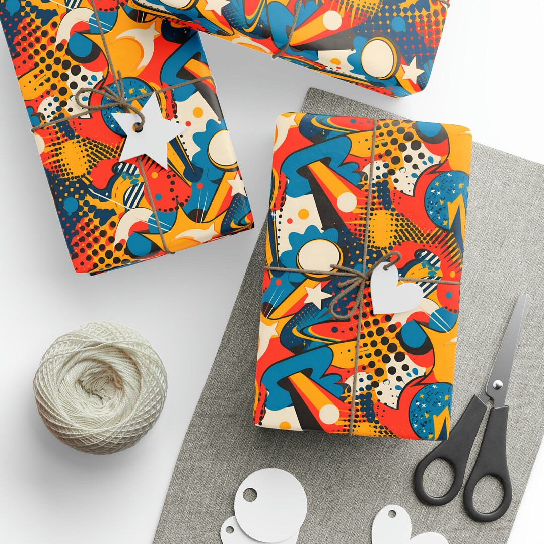 Comic Gifts Wrapping Paper Roll, Pop Comic Gift Wrapping Paper Roll, 90 ...