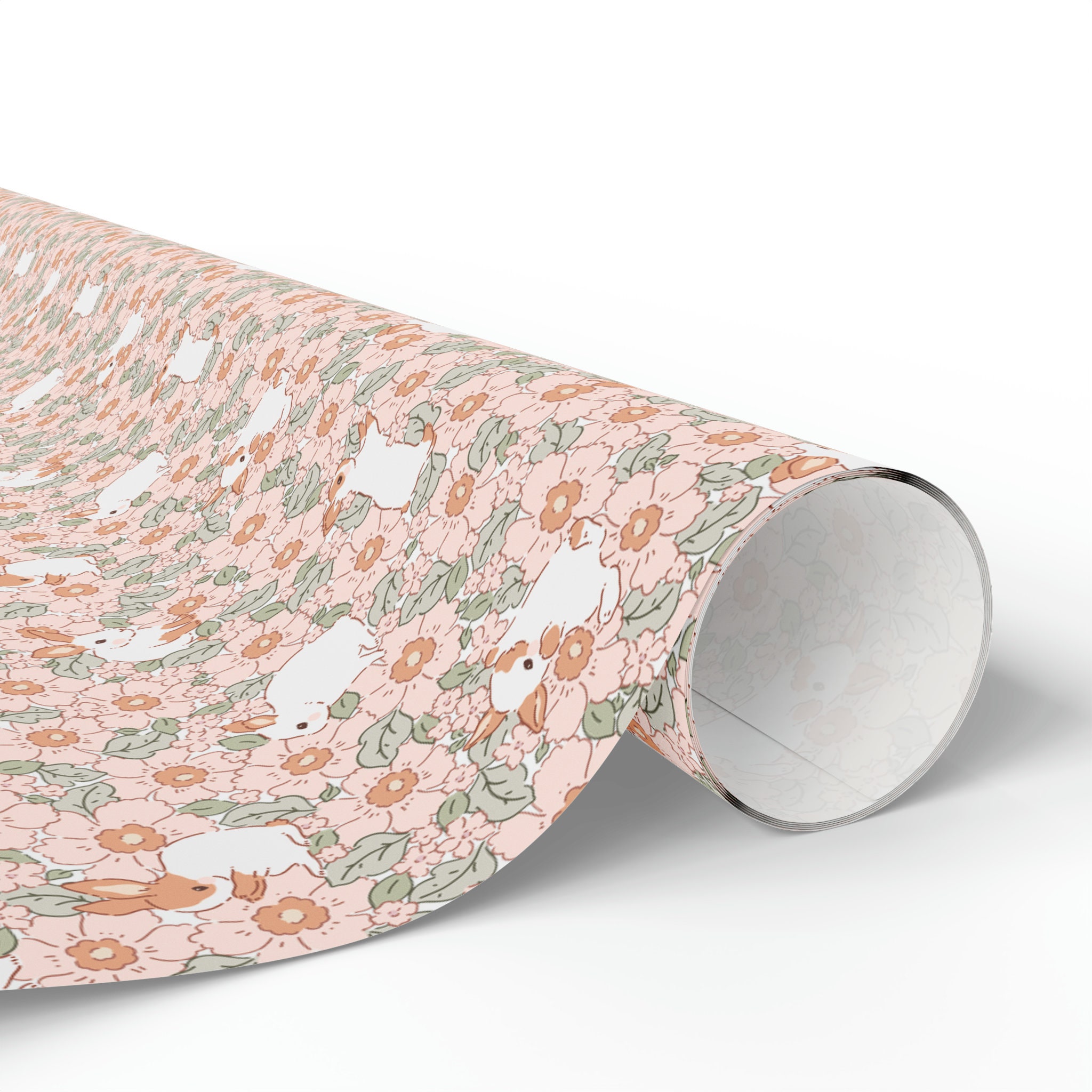 Bunny Rabbit Wrapping Paper Roll, Bunny Wrapping Paper, Rabbit Gifts ...