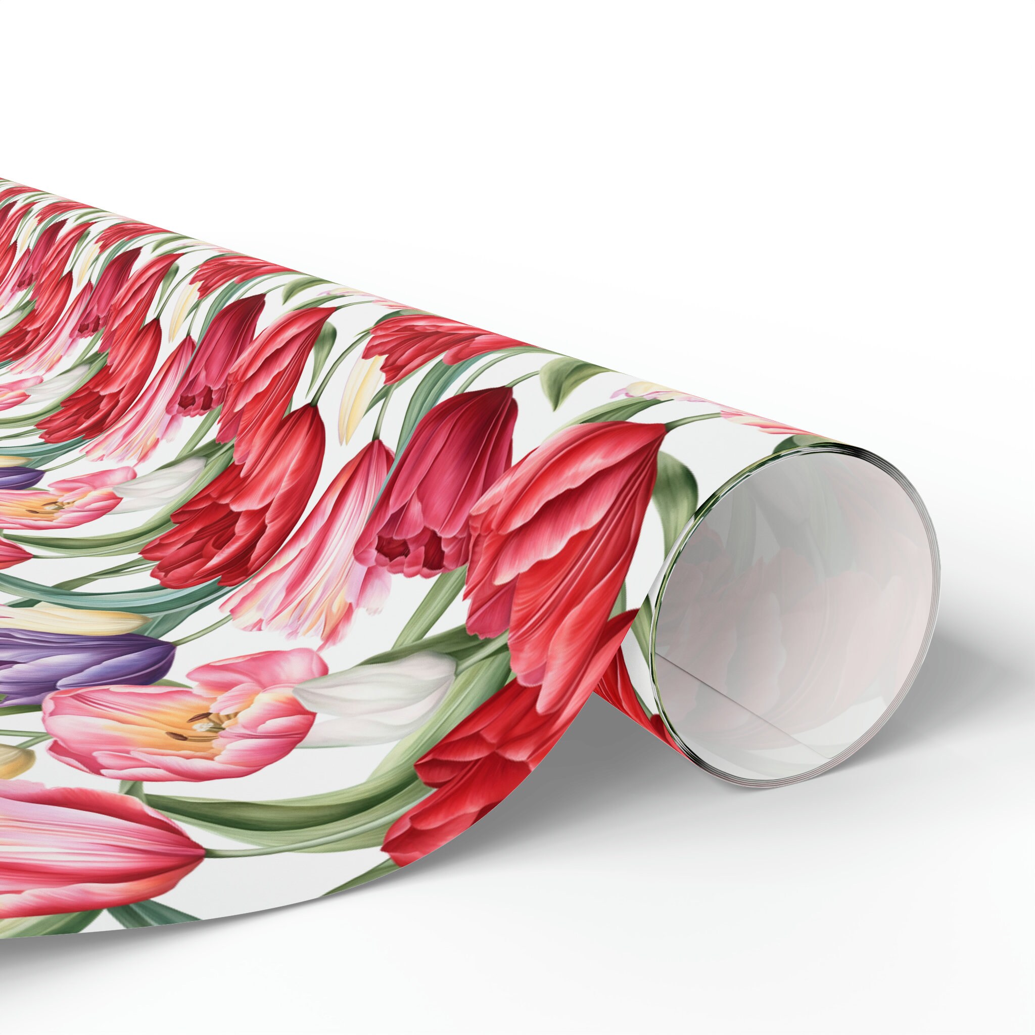 Tulip Flower Gift Wrapping Paper Roll, Tulips Gift Wrapping Paper ...
