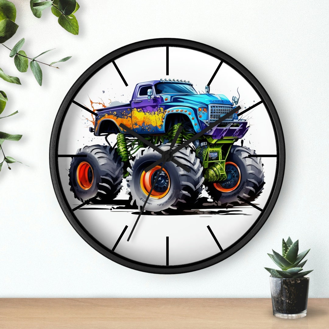 Monster Truck Gift Wall Clock , Monster Truck Wall Clock, Monster Truck ...