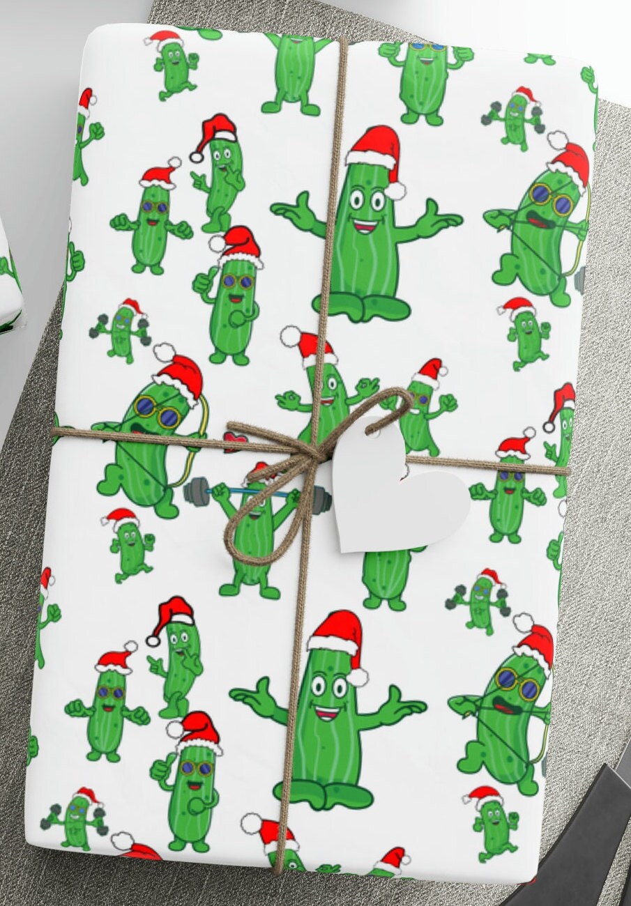 Pickle Gift Wrapping Papers, Santa Pickle Gift Wrapping Paper ...