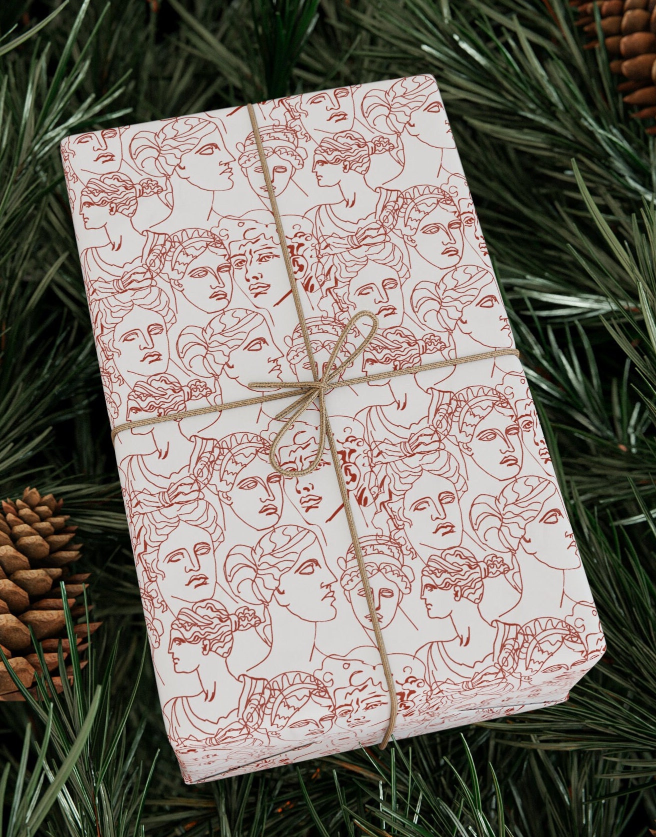 Greek Gods Line Art Gift Wrapping Paper, Greek Gods Gift Wrapping Paper ...
