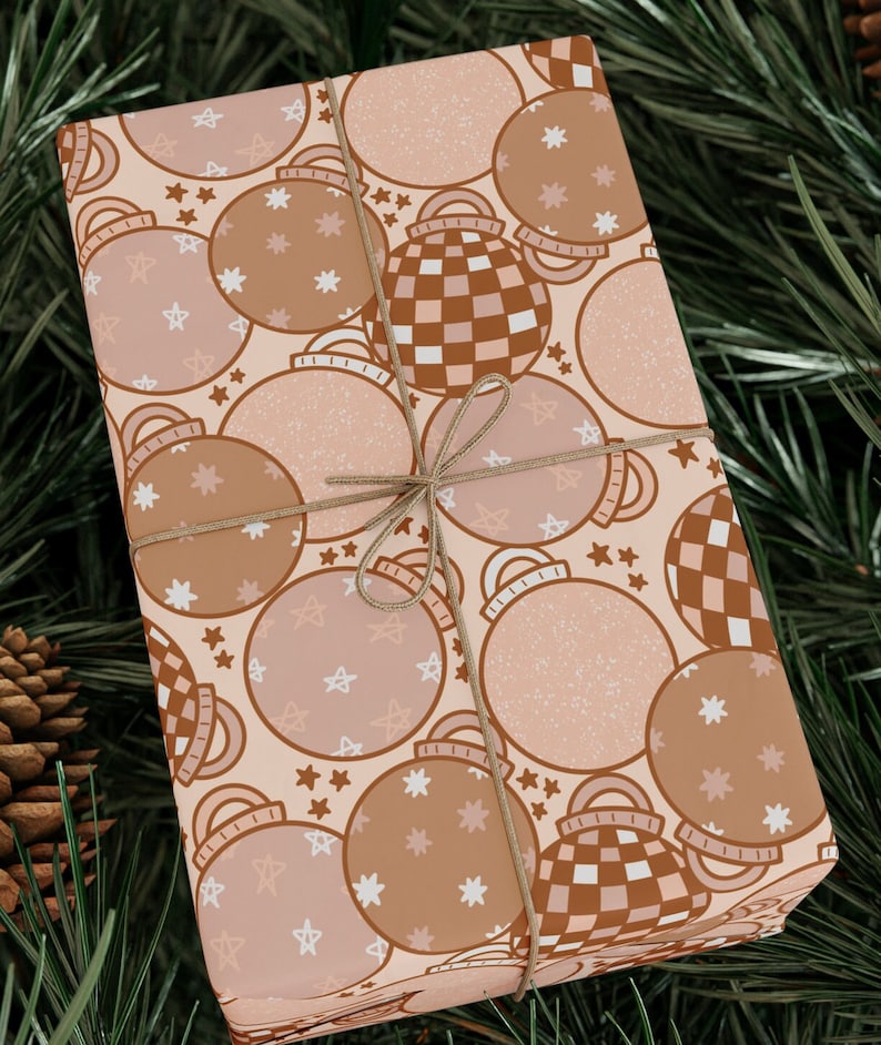 Neutral Christmas Gift Wrapping Paper Roll, Aesthetic Christmas ...