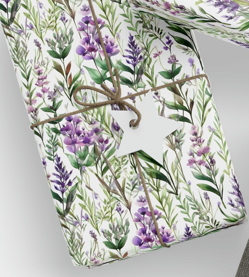 Lavender Watercolor Wrapping Paper , Lavender Gift Wrapping Paper ...