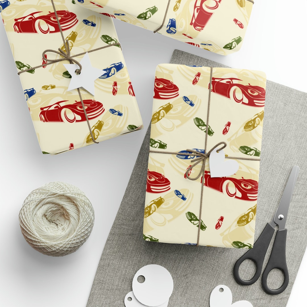 Cars Gift Wrapping Papers, Cars Birthday Gift Wrapping Paper Roll, Car ...