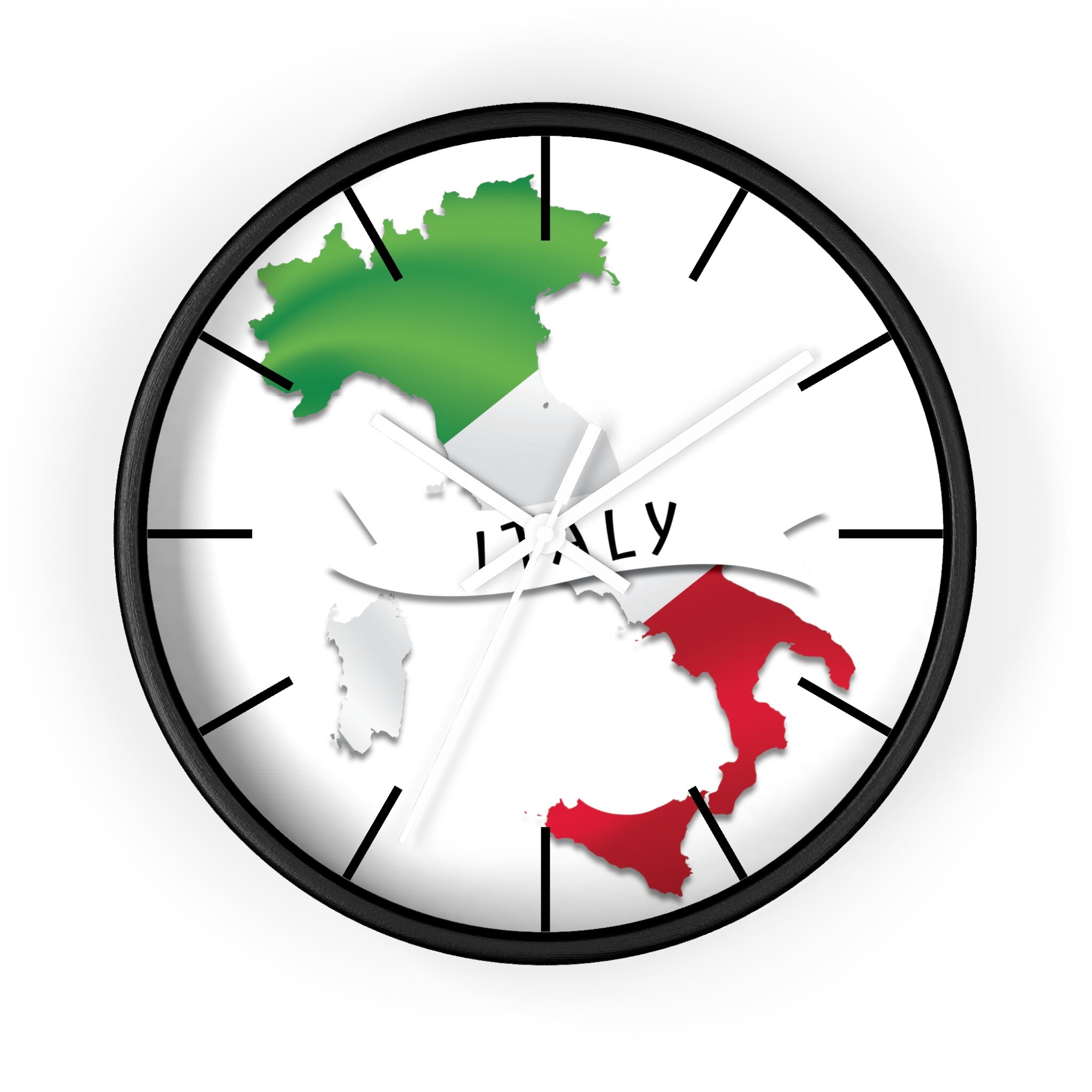 Italy Flag Wall Clock, Italy Gifts Wall Clock, Minimalistic Italy Wall ...