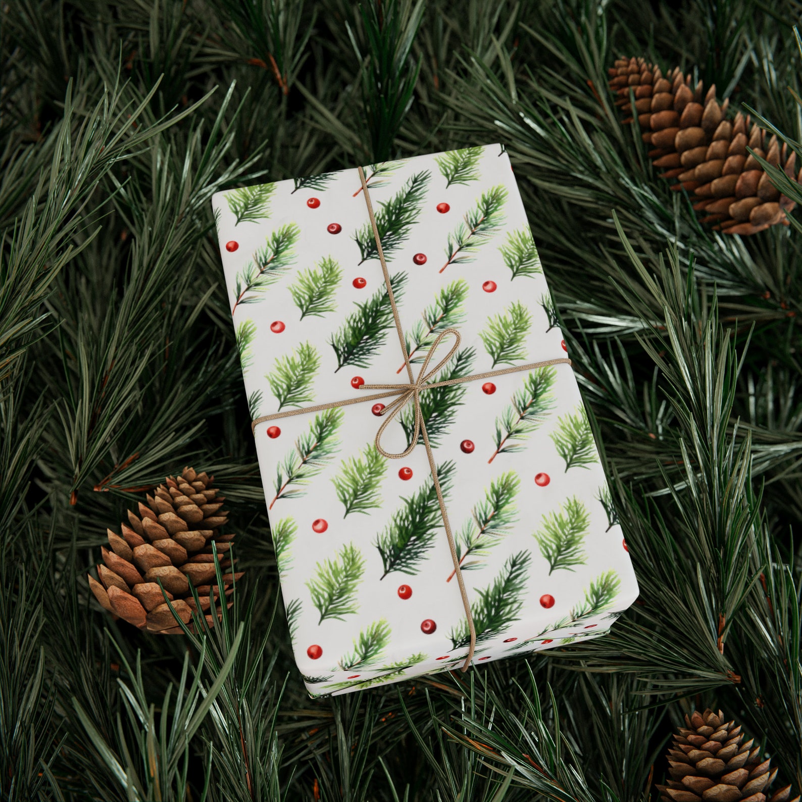 Christmas Tree Brunch Gift Wrapping Paper, Fraser Fir Gift Wrapping ...