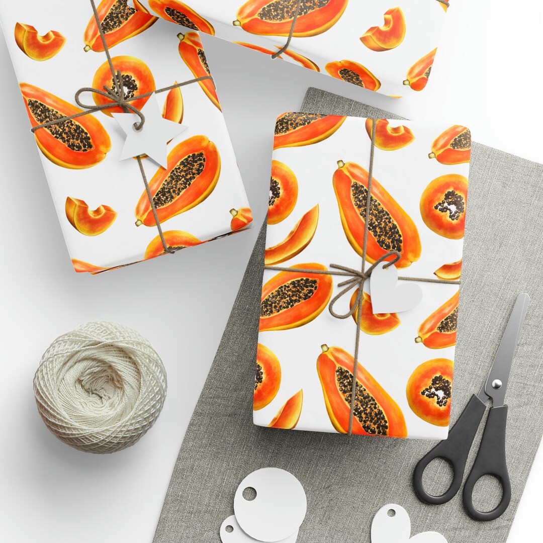 Papaya Fruit Wrapping Papers, Papaya Gift Wrapping Paper Roll, Papaya ...