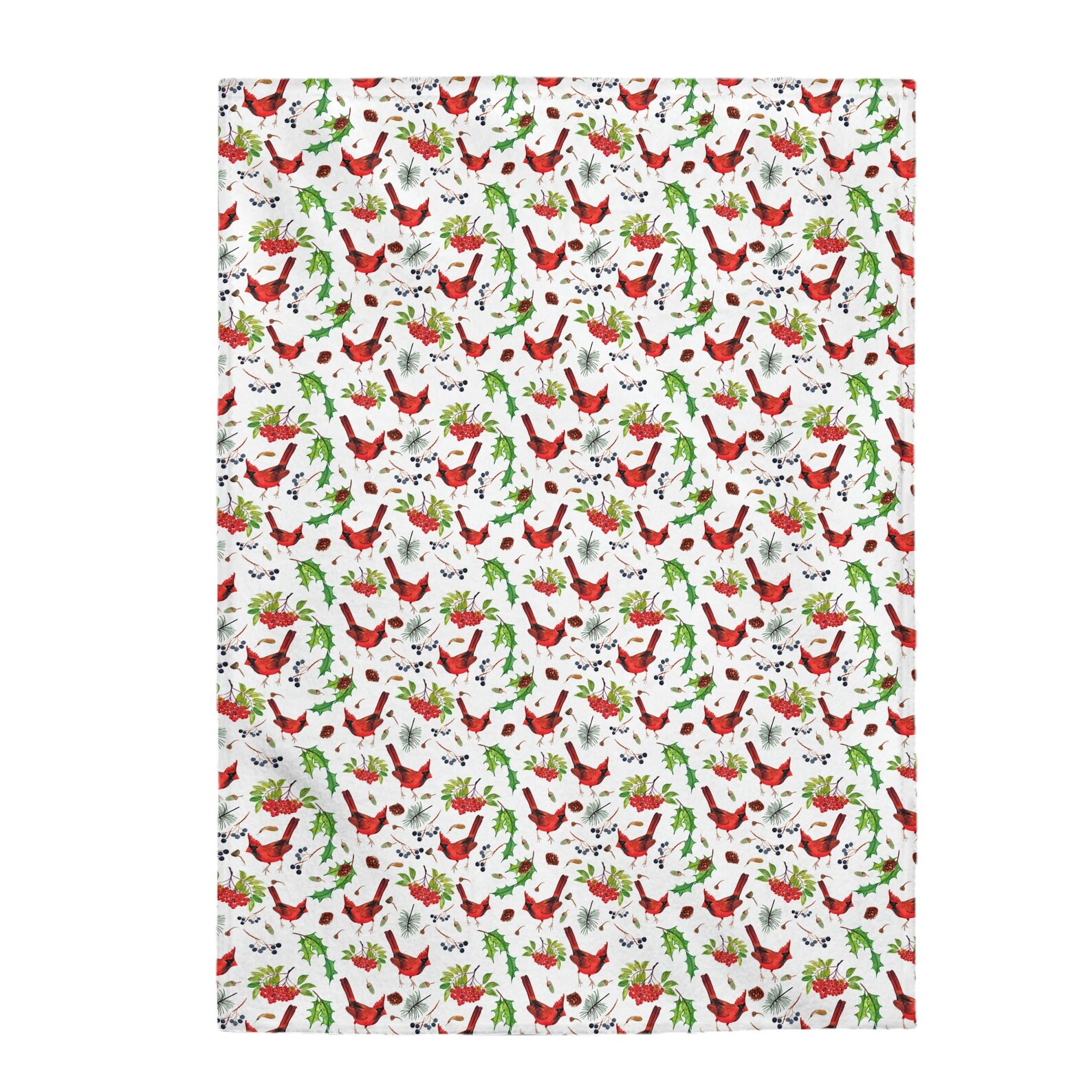 Red Cardinals Velveteen Plush Blanket, Christmas Cardinals Plush ...