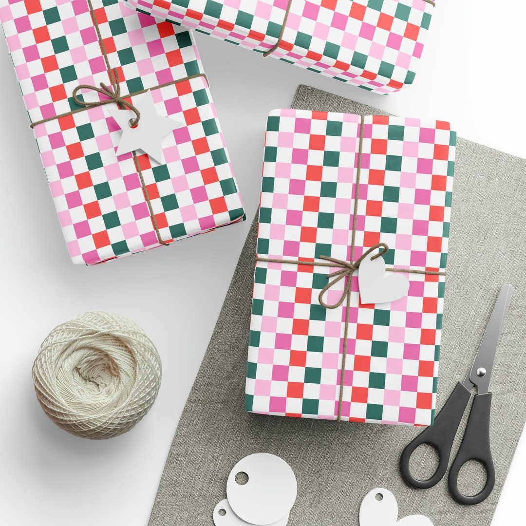 Christmas Checkered Gift Wrapping Papers, Checkered Gift Wrapping Paper ...