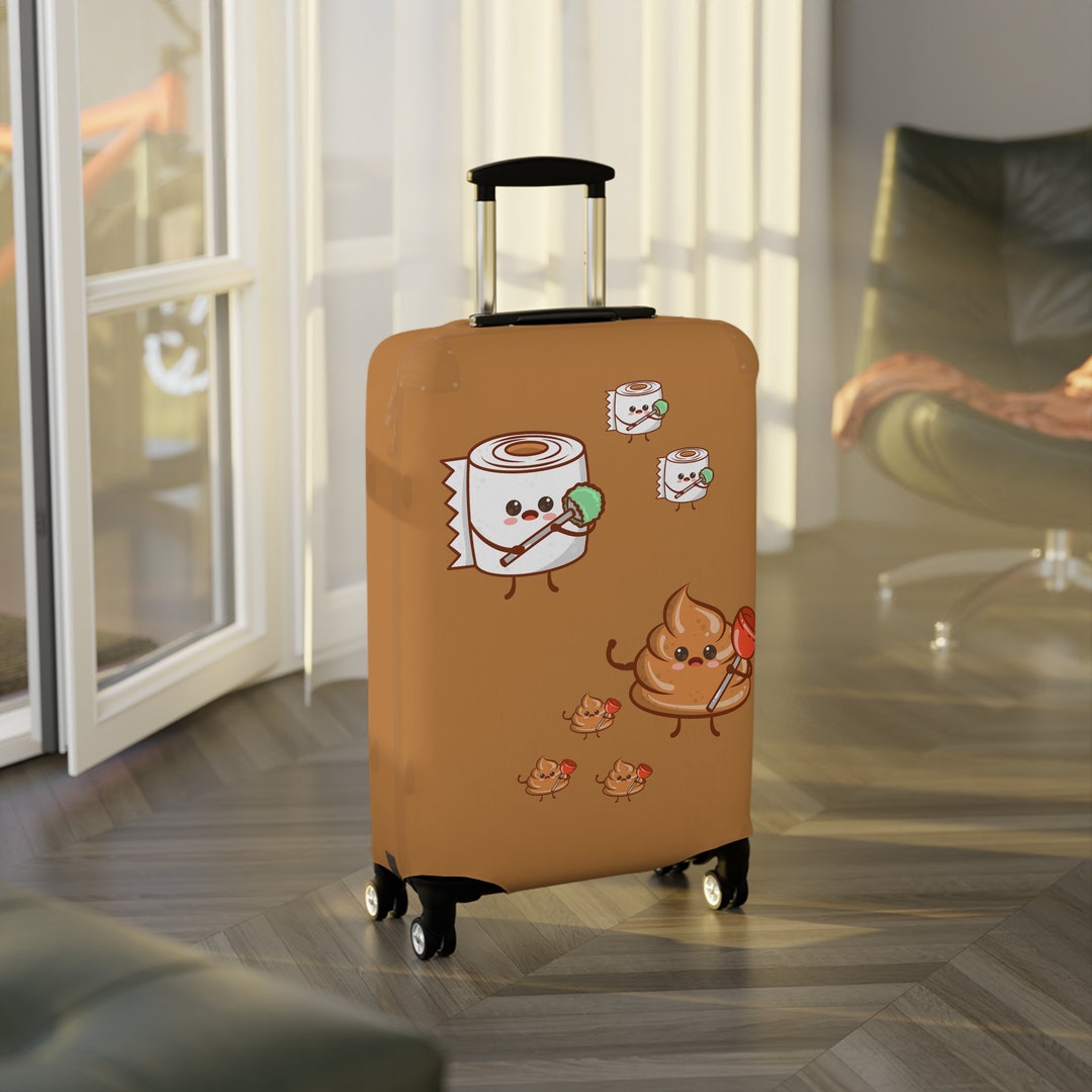 Poop Emoji and Toilet Paper Emoji Luggage Cover, Poop Emoji and Toilet ...