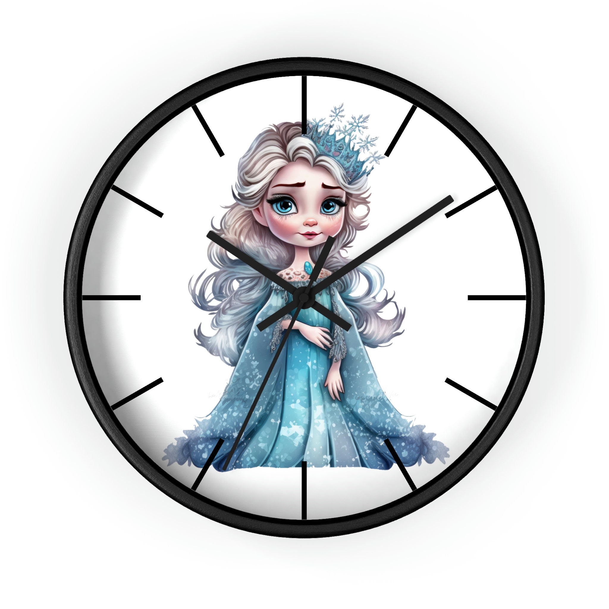 Princess Wall Clock, Princes With Crown Clock, Winter Princess Clock ...