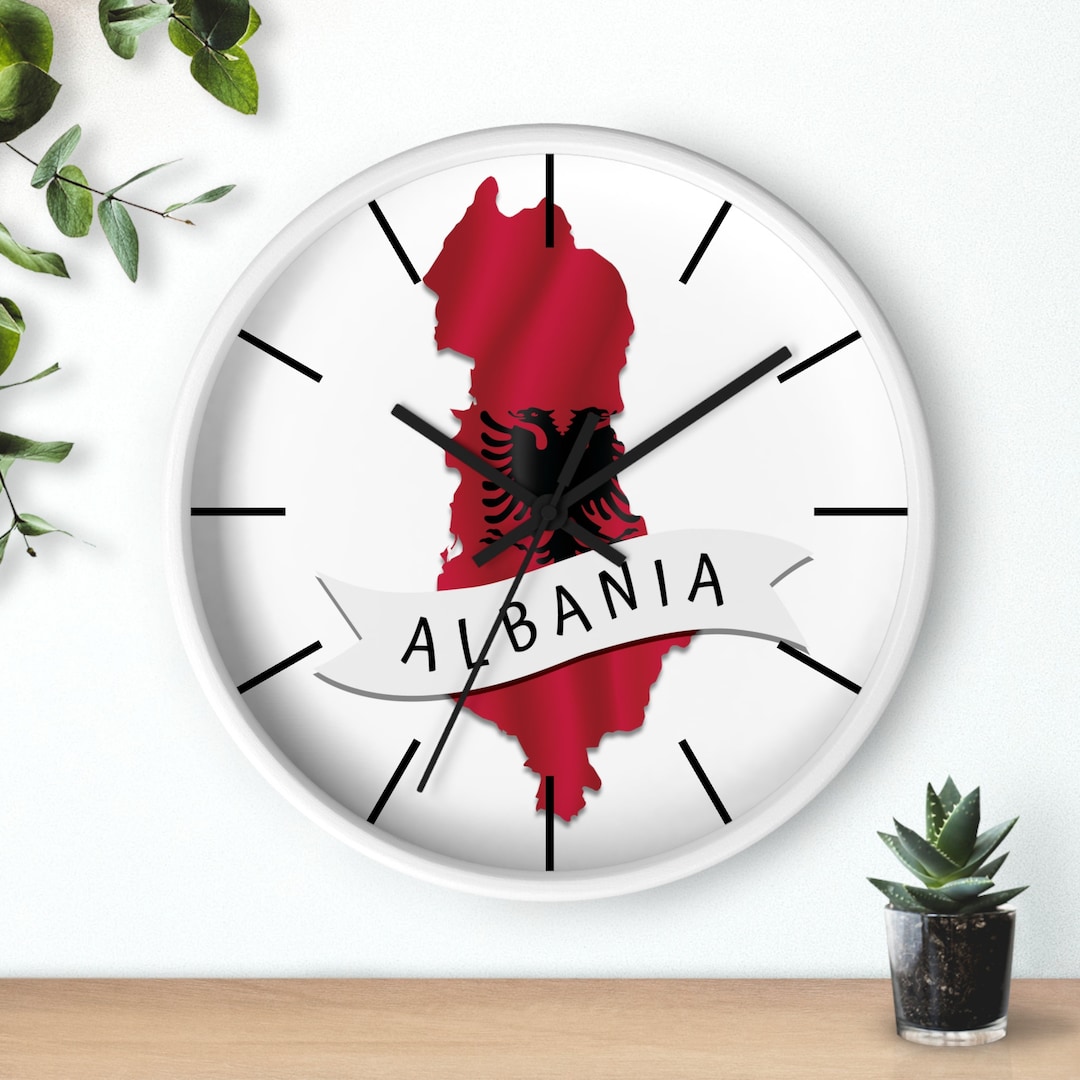 Albania Flag Wall Clock, Albania Flag Inspired Wall Clock, Albania ...
