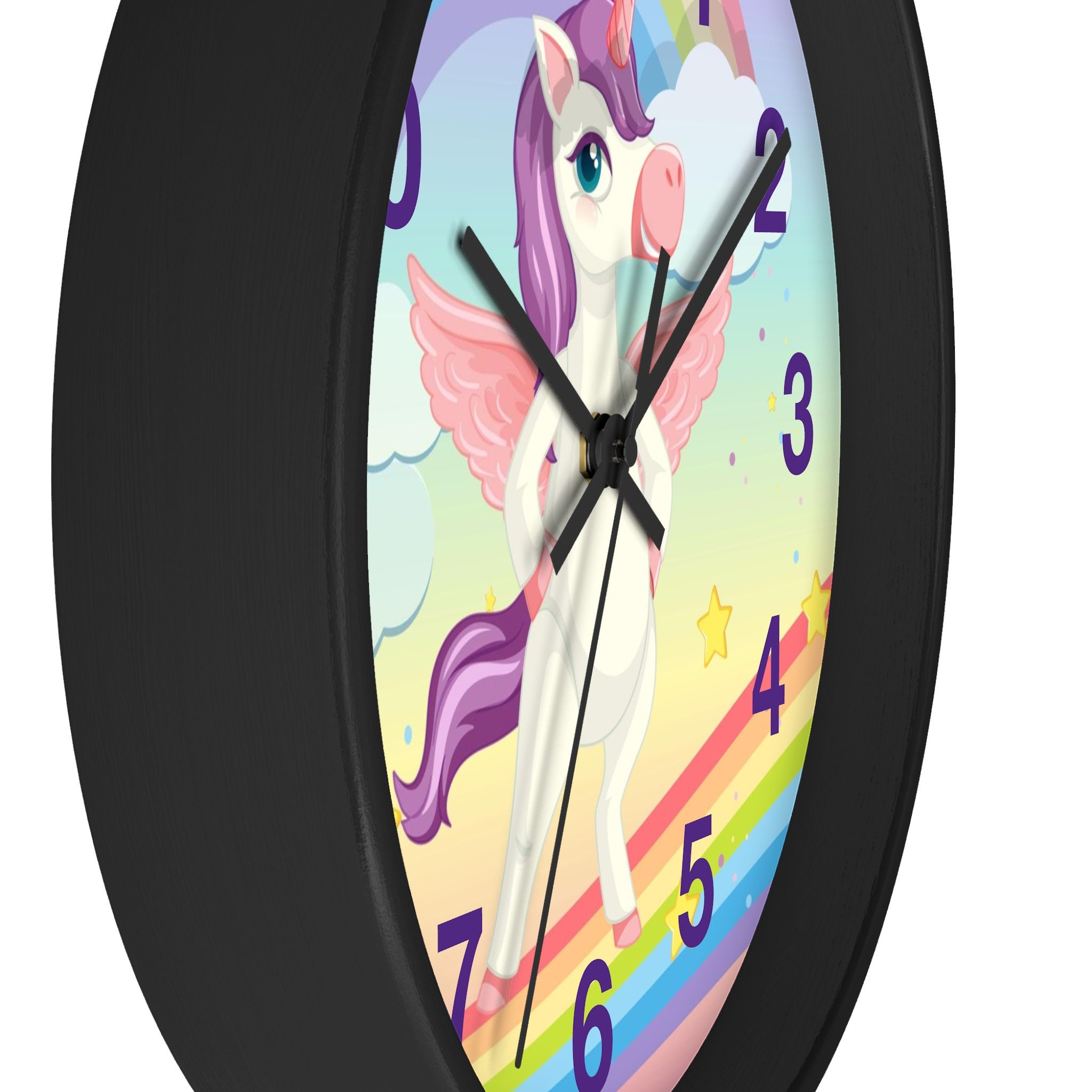 Unicorn Wall Clock, Beautiful Unicorn Clock, Rainbow Unicorn Wall Clock ...