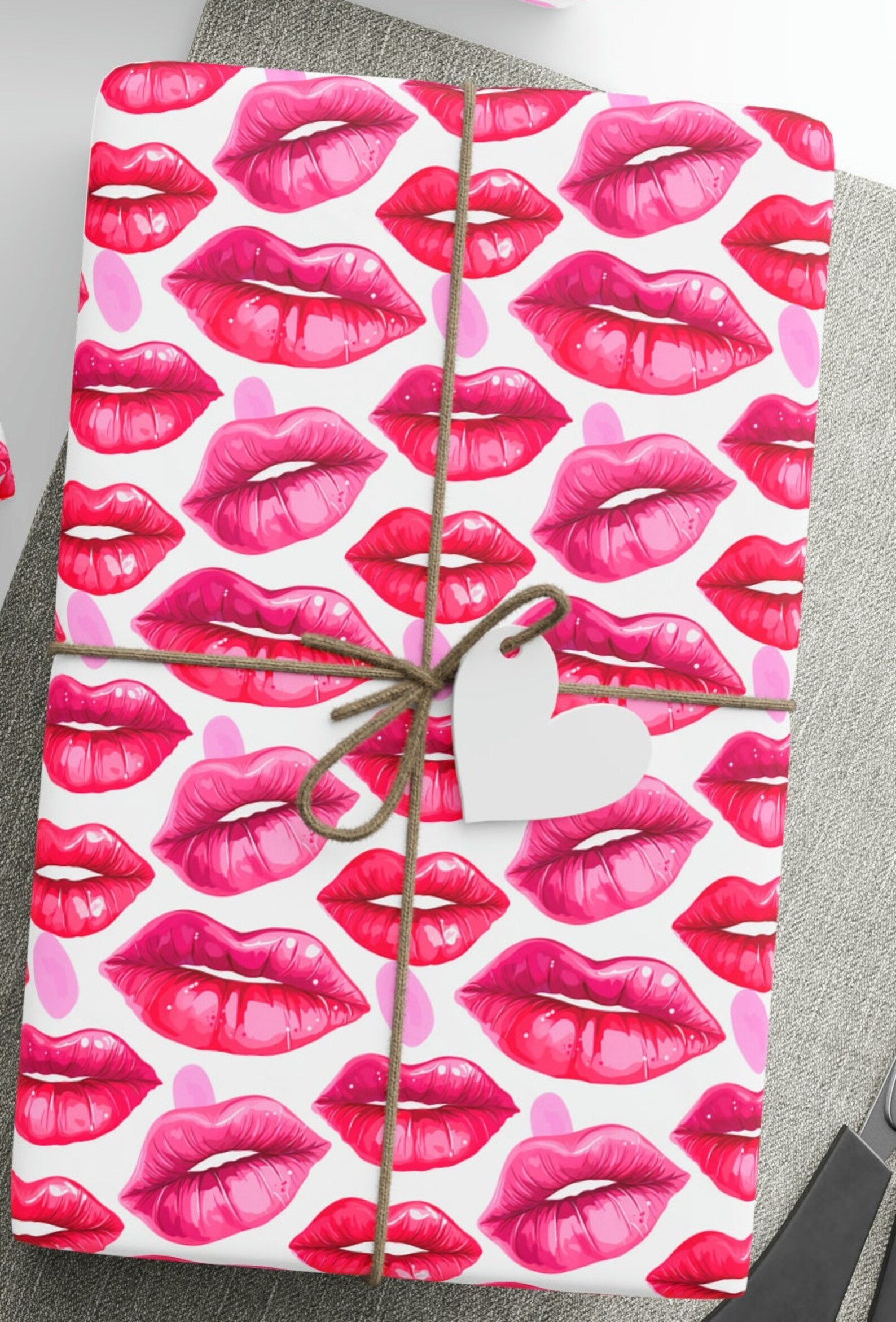Lips Gift Wrapping Paper Roll, Sensual Lips Gift Wrapping Paper, Lips ...