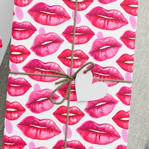 Lips Gift Wrapping Paper Roll, Sensual Lips Gift Wrapping Paper, Lips ...