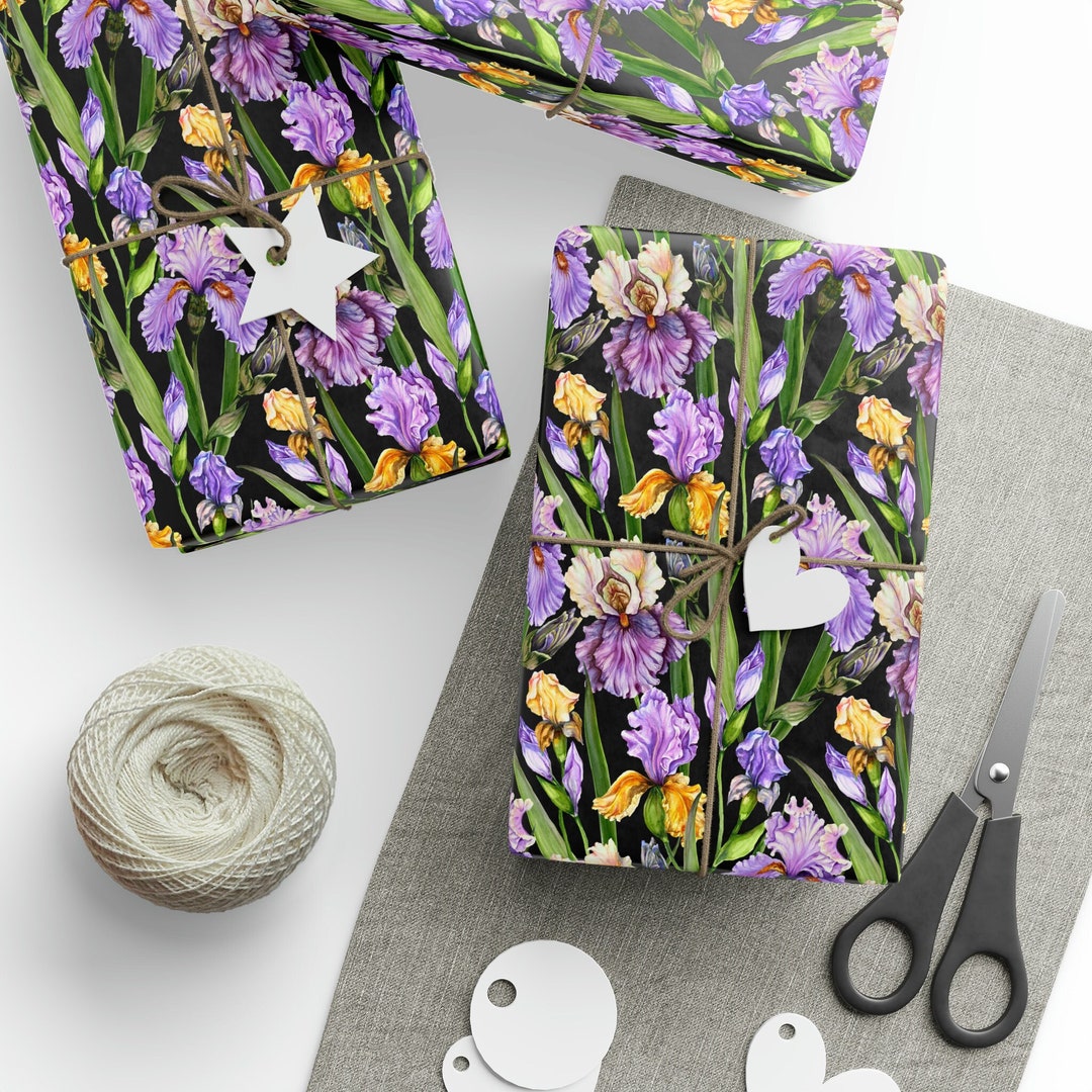 Iris Flower Wrapping Paper Roll, Iris Flower Gifts, Iris Wrapping Paper ...
