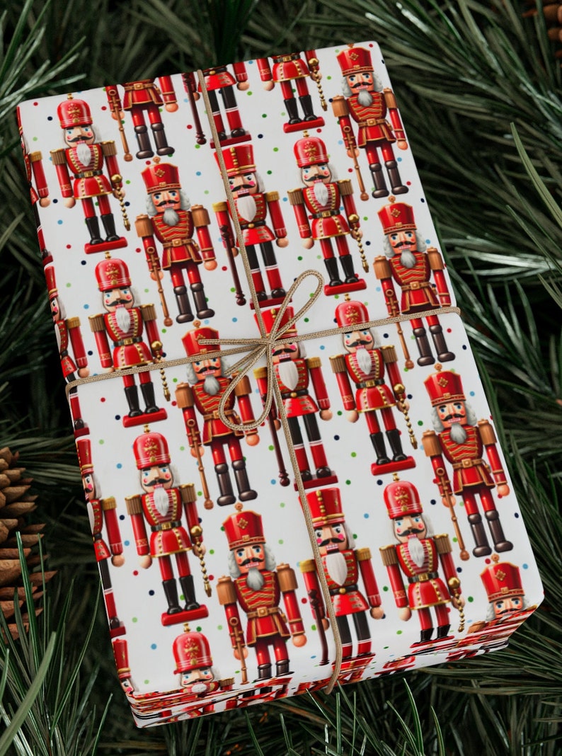 Nutcracker Gift Wrapping Paper Roll, Christmas Nutcrackers Gift ...