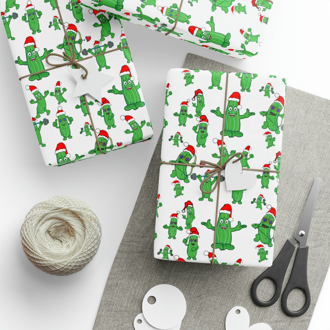 Pickle Gift Wrapping Papers, Santa Pickle Gift Wrapping Paper ...