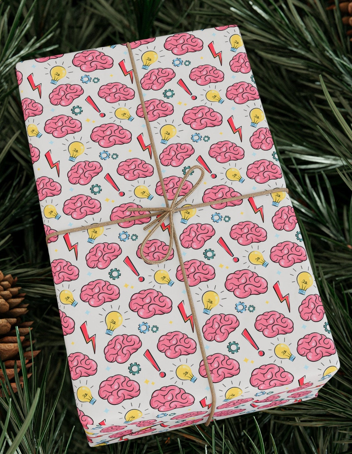 Brain Idea Wrapping Paper, Smart Students Wrapping Paper, Birthday ...