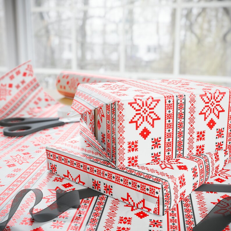 Traditional Moldova / Romania Folk Design Wrapping Paper, Romania ...