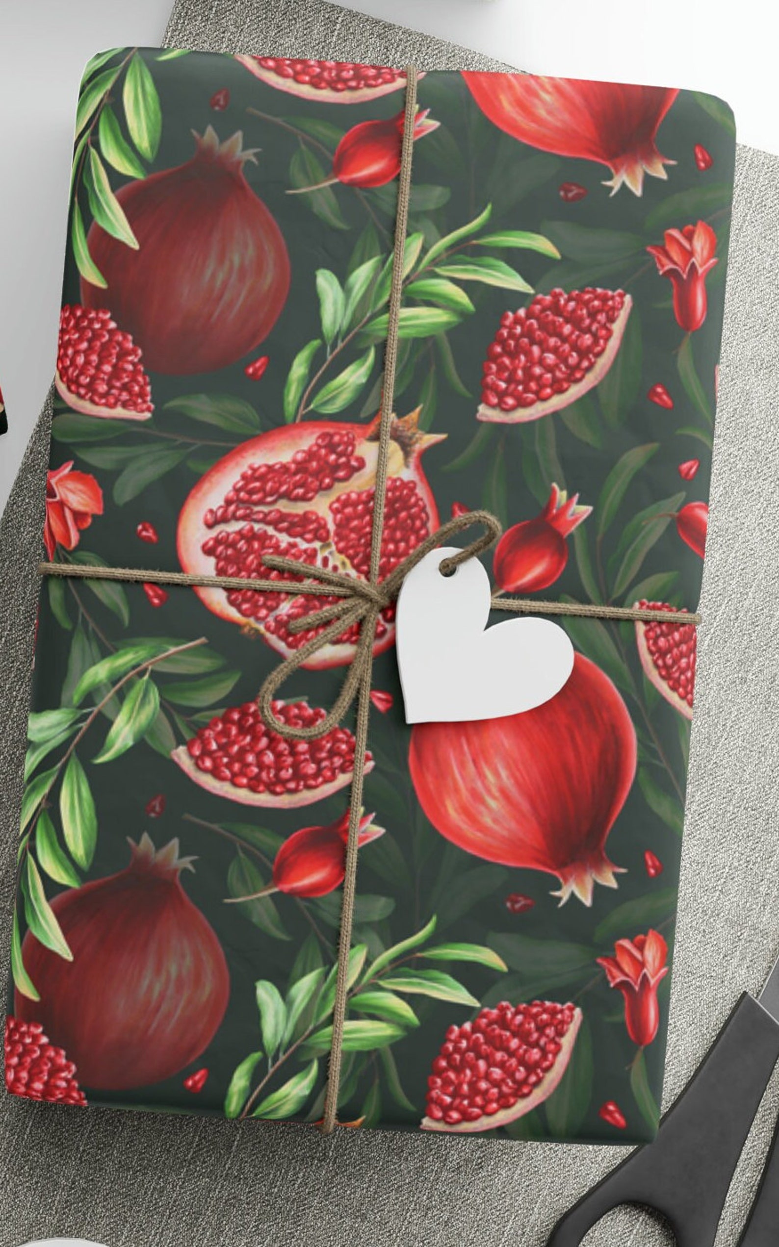 Pomegranate Gift Wrapping Paper Roll, Pomegranate Wrapping Paper ...