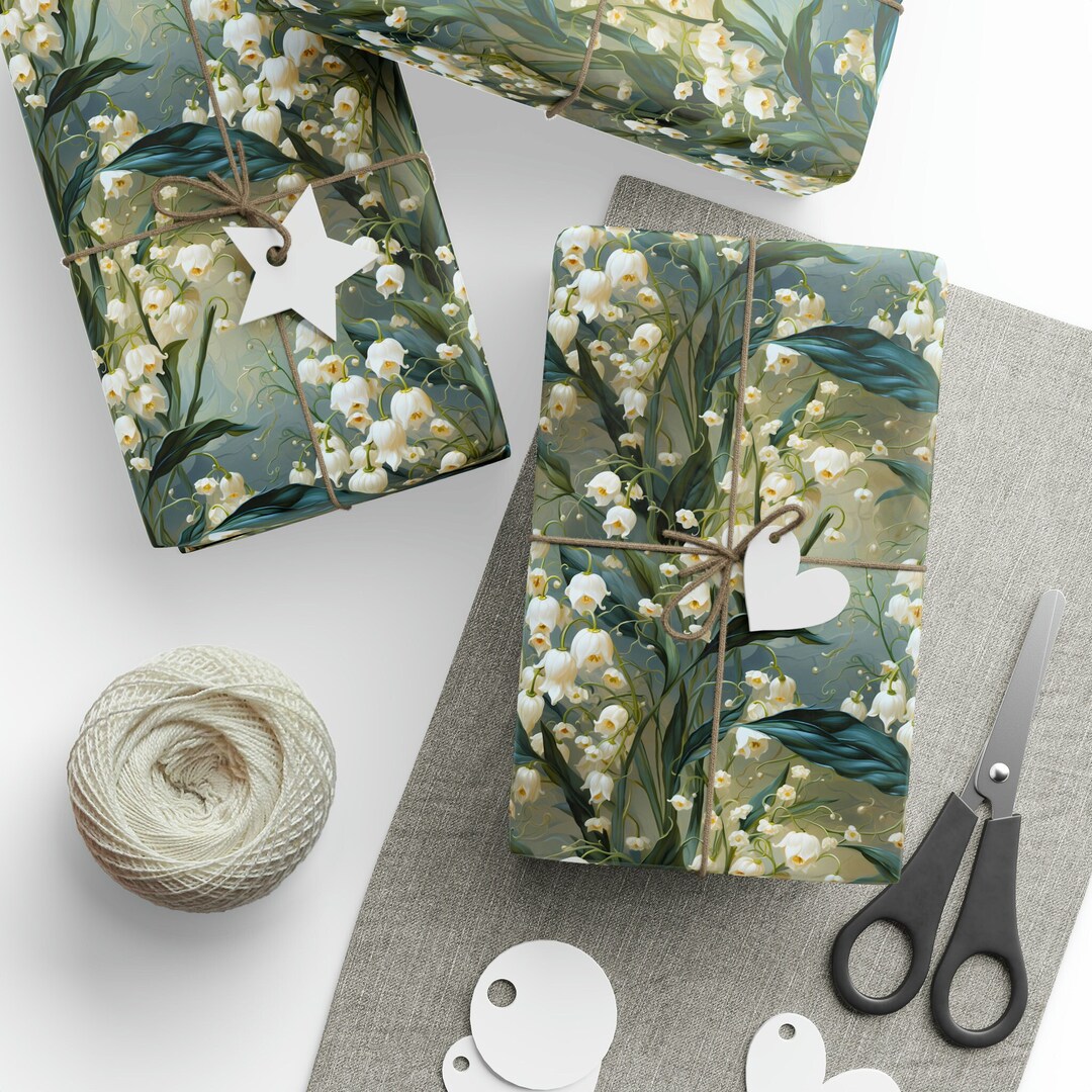 Lily of the Valley Flower Gift Wrapping Paper, Lily of the Valley Gifts ...