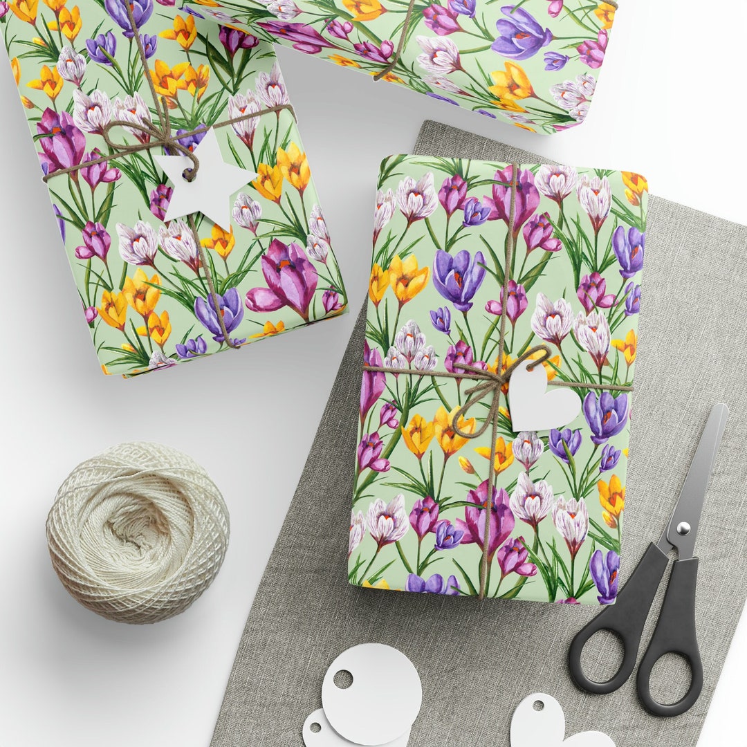 Crocus Flower Gift Wrapping Papers, Crocus Birthday Flower Gift ...