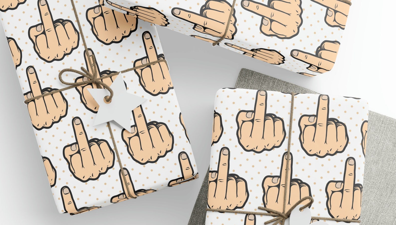 Middle Finger Wrapping Paper Roll, Funny Middle Finger Gift Wrapping ...