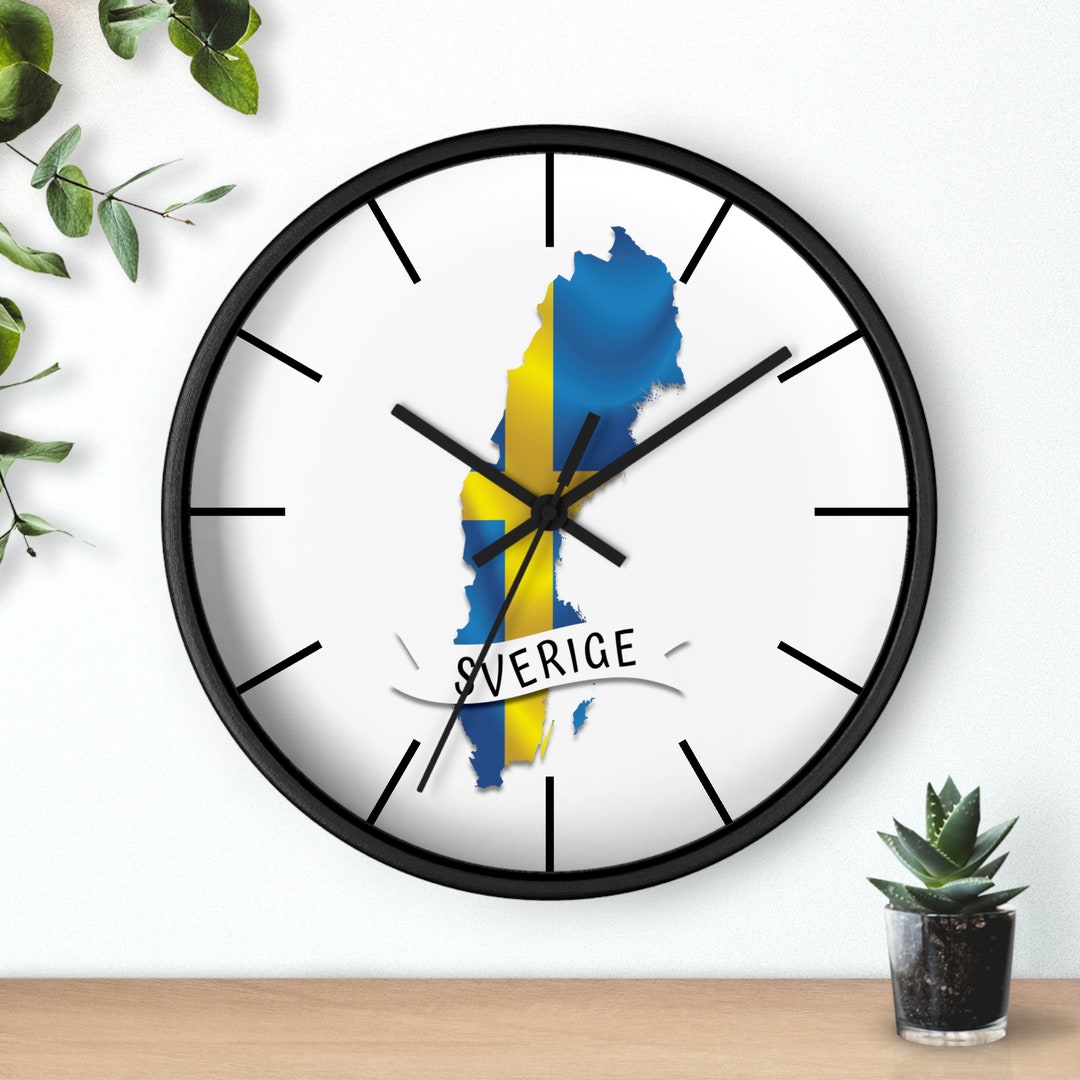 Sweden Flag Wall Clock, Sverige Wall Clock, Sweden Custom Inspired ...