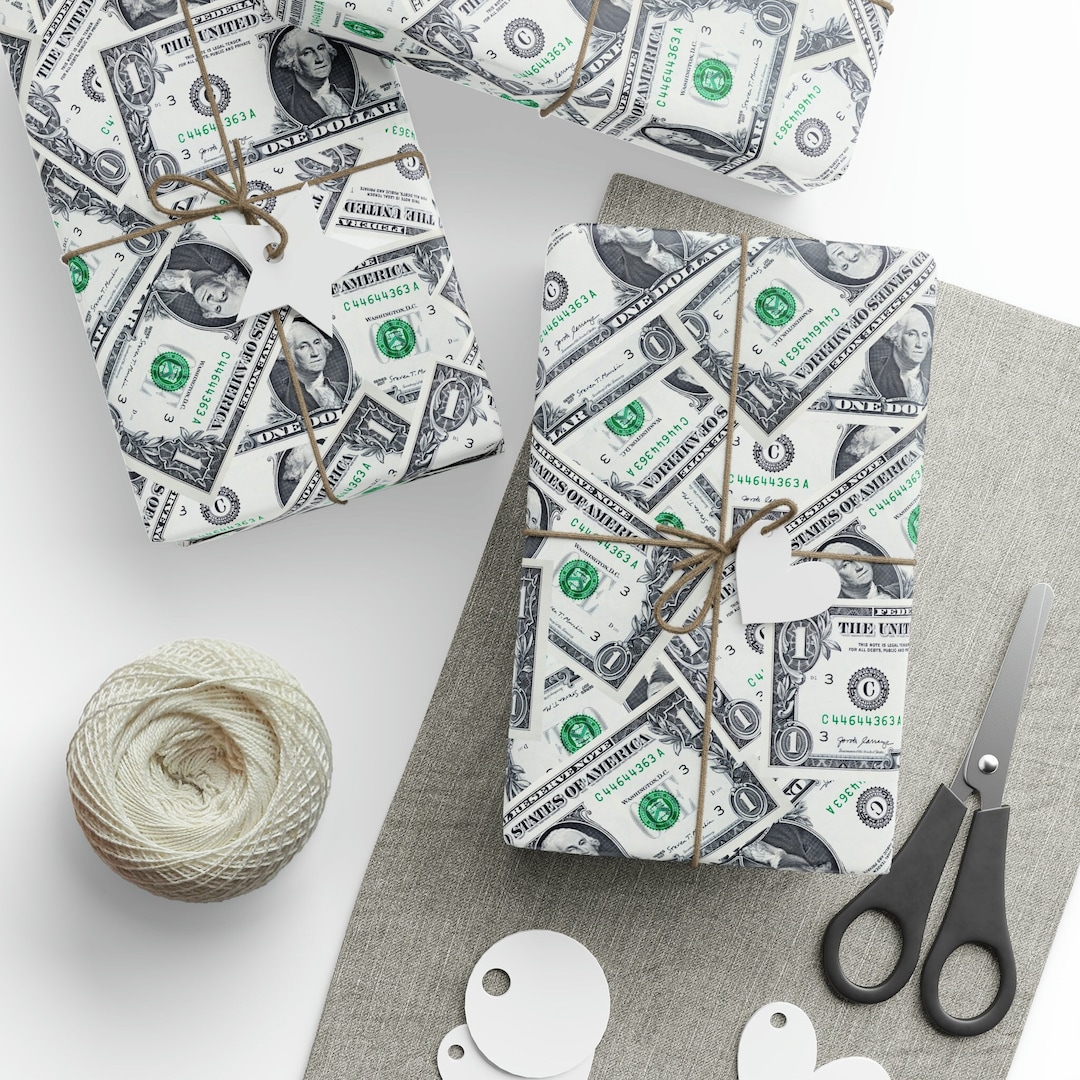 One Dollar Wrapping Paper, One Dollar Bill Gift Wrapping Paper, Dollar ...