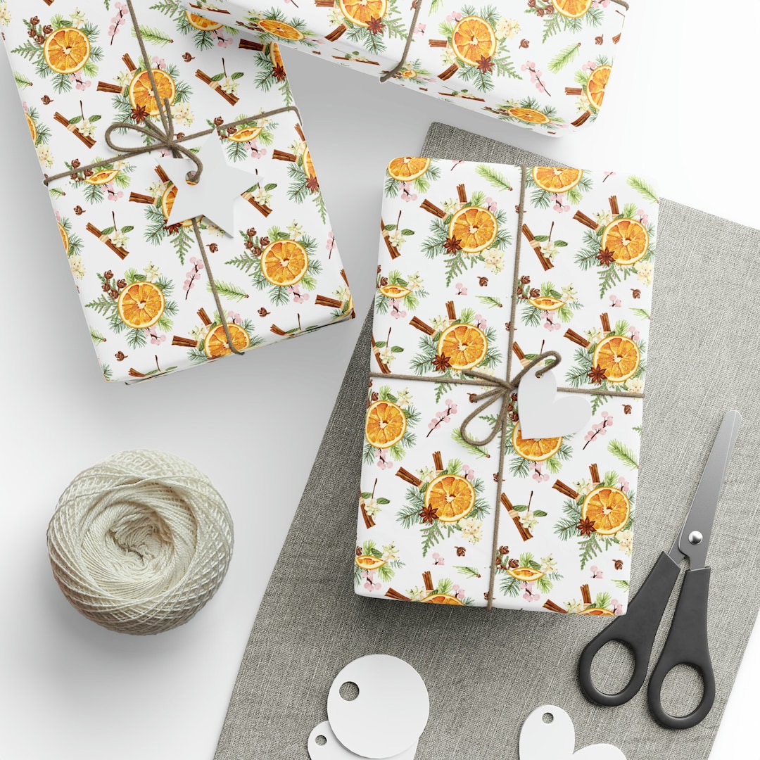 Oranges and Cinnamon Gift Wrapping Paper Roll, Cinnamon Gift Wrapping ...