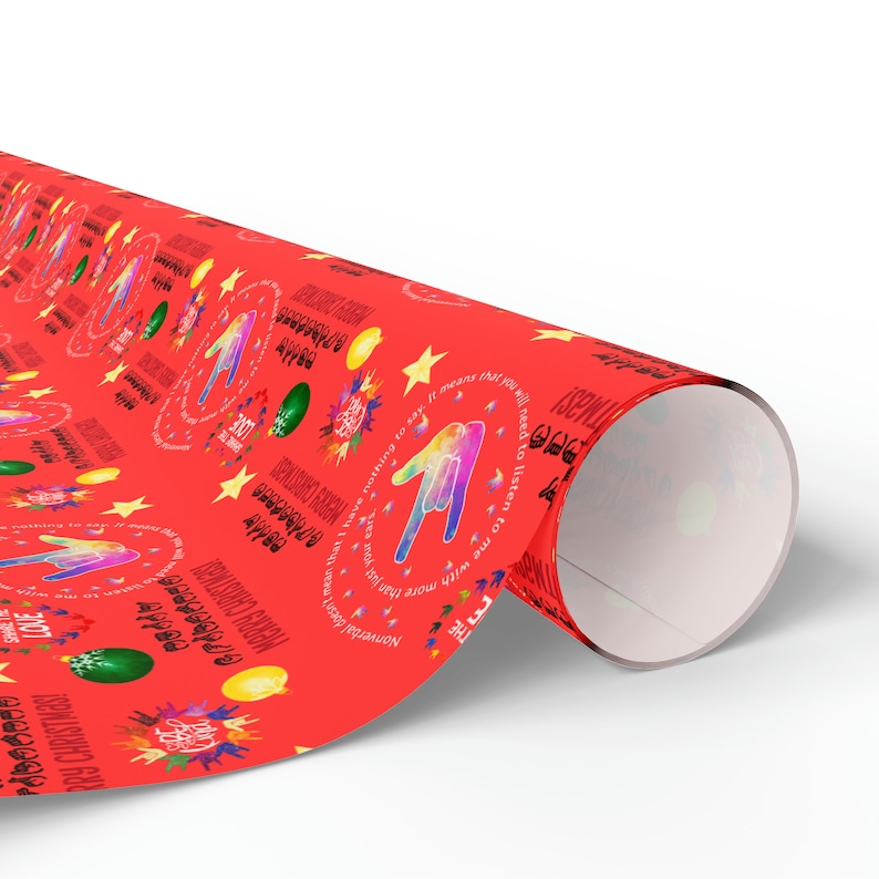 ASL Merry Christmas Gift Wrapping Paper Sign Language - Etsy