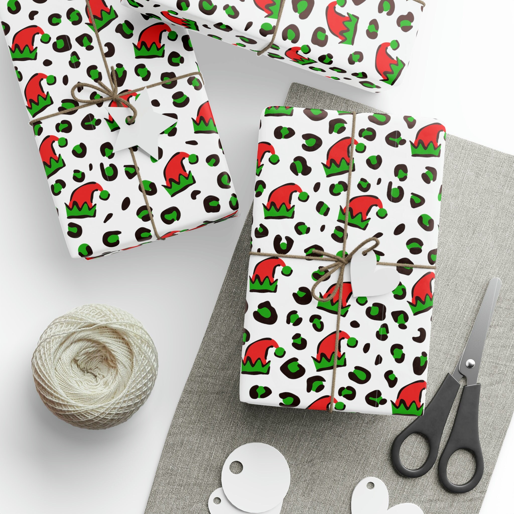 Elf Hat Wrapping Paper Roll, Elf Wrapping Paper, Elf Christmas Gift ...