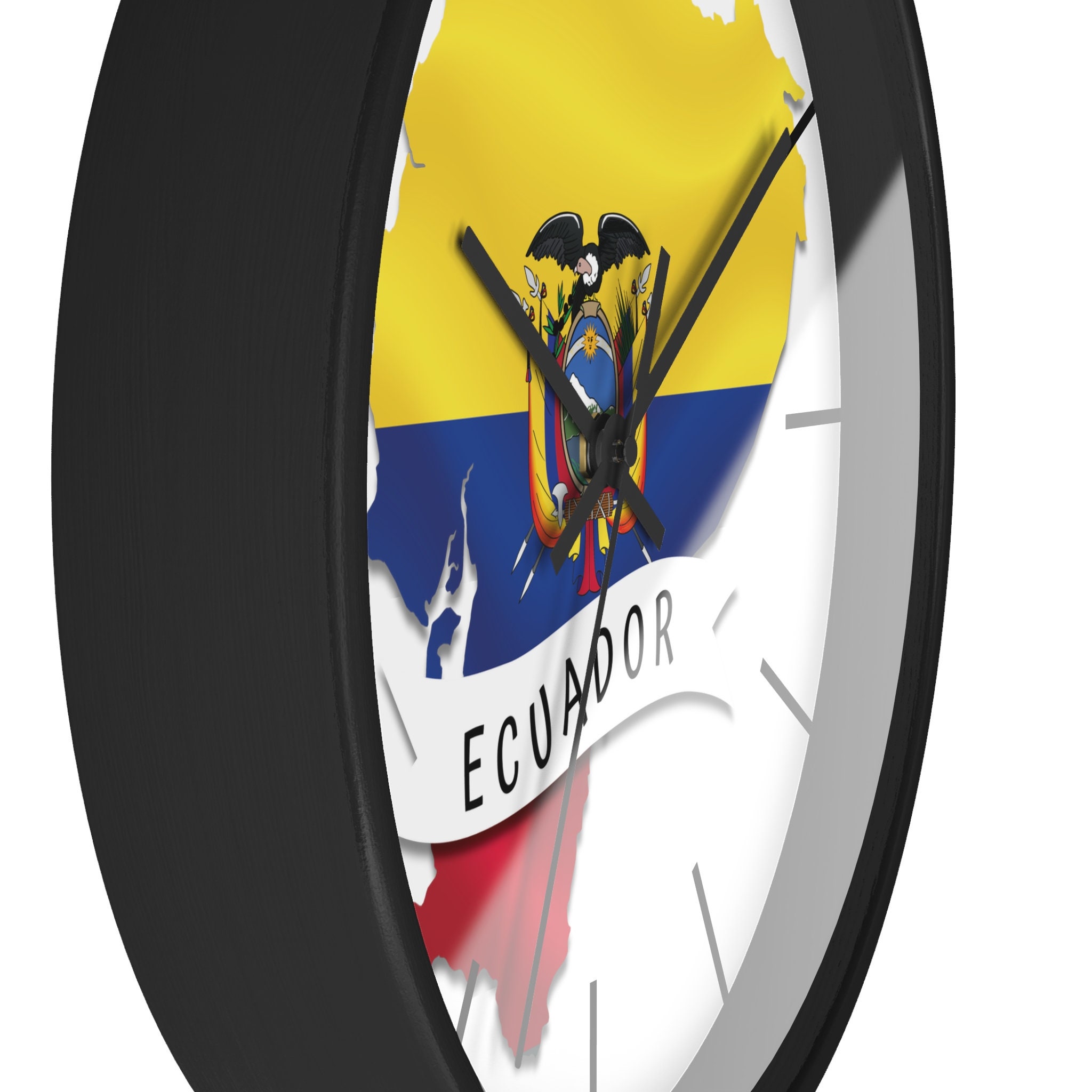 Ecuador Flag Wall Clock, Ecuador Flag Inspired Wall Clock, Ecuador ...