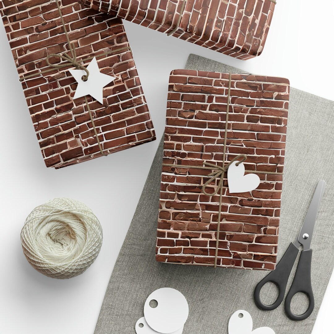 Bricks Gift Wrapping Papers, Brick Birthday Gift Wrapping Paper, Bricks ...