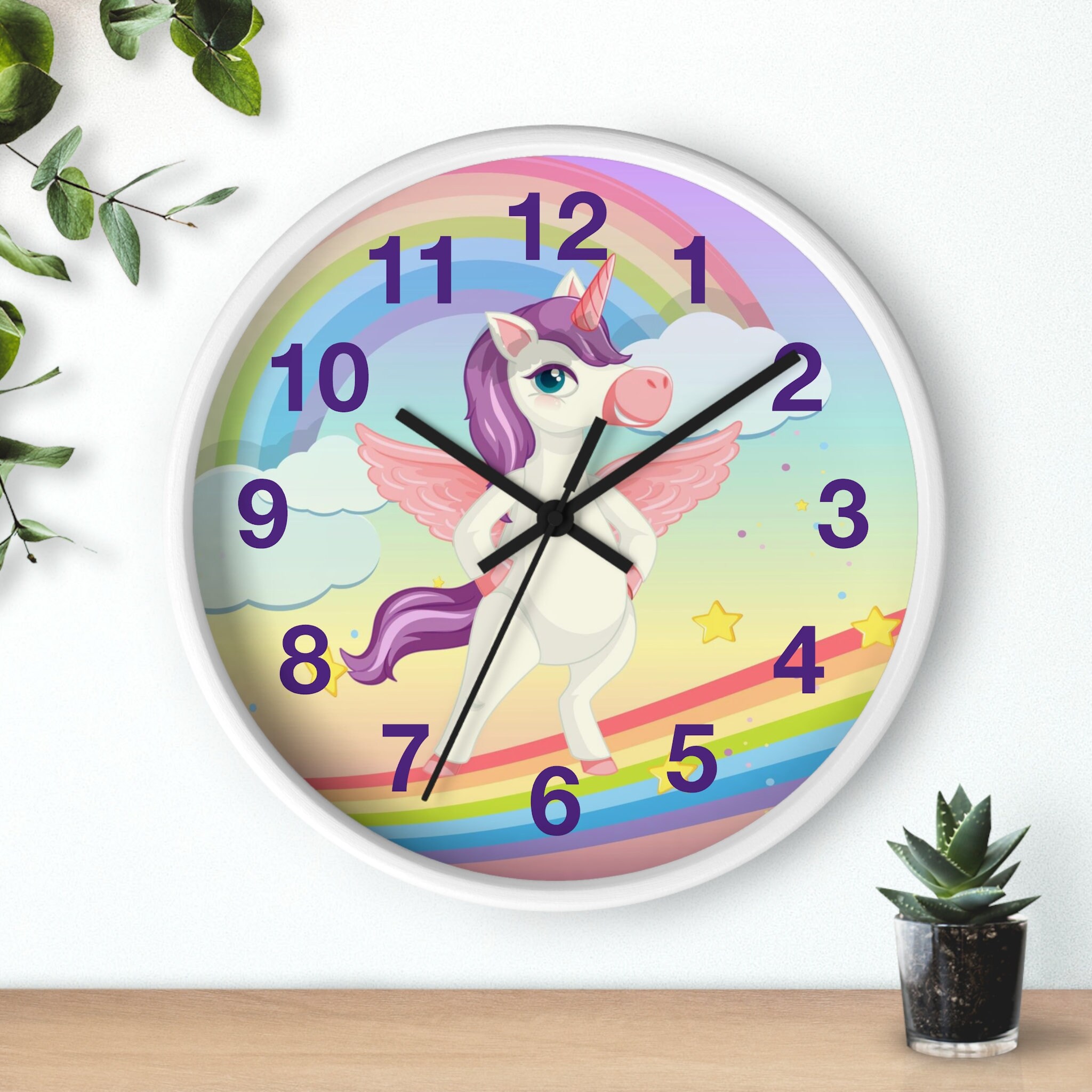 Unicorn Wall Clock Beautiful Unicorn Clock Rainbow Unicorn - Etsy
