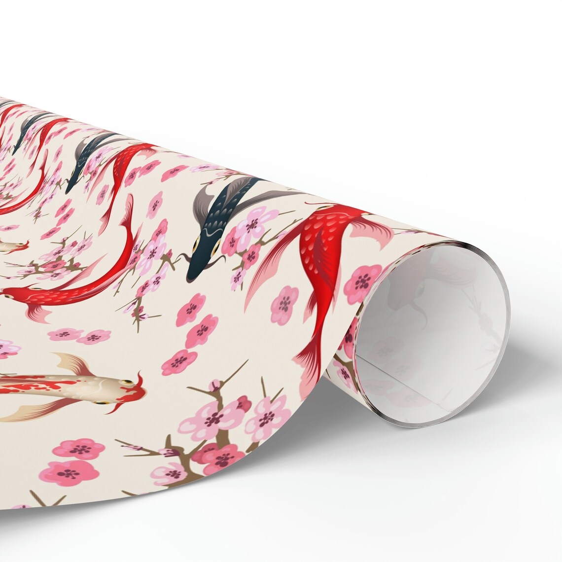 Koi Fish Wrapping Paper Roll, Fish Wrapping Paper, Koi Fish Birthday ...
