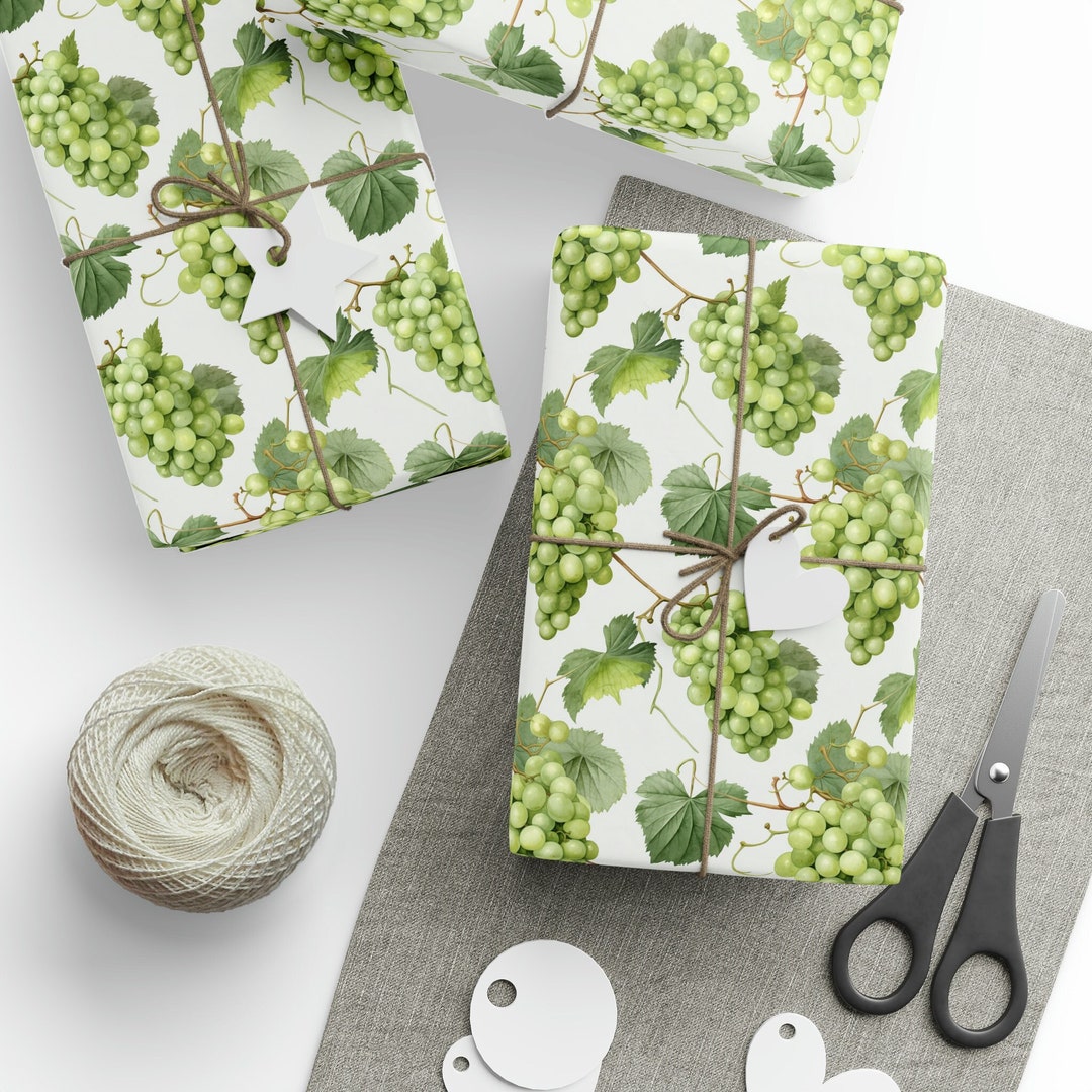 Green Grapes Wrapping Paper, Grapes Gifts, Grapes Birthday Gift ...