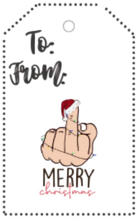 Funny Middle Finger Tags Printable Download, Christmas Santa Middle ...